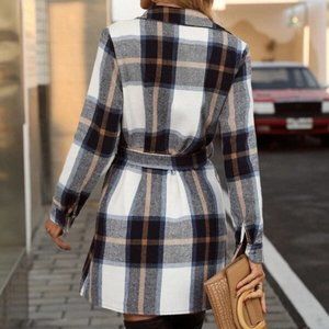 Monarch Fashion | Dresses | Multicolor Plaid Single Breasted Belted ...